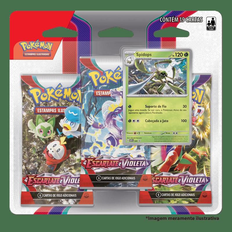 Pokemon Escarlate e Violeta Blister Triplo Spidops - Copag - Deck de ...
