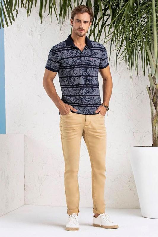 Polo Lado Avesso Folhagem Azul - Camisas Pólo Masculinas - Magazine Luiza