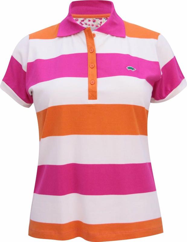 Polo listrada Pink Pau a Pique - Blusas Femininas - Magazine Luiza
