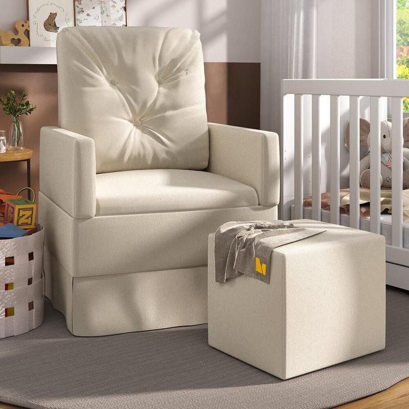 Poltrona de Amamentação com Balanço e Puff Multimóveis EX4002 ...