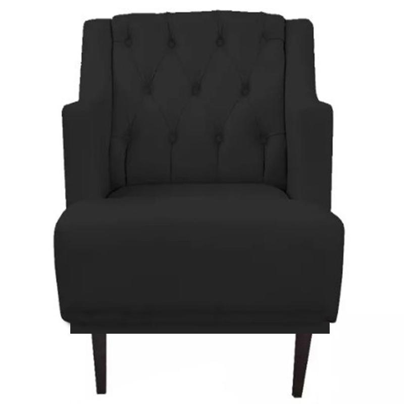 Poltrona Decorativa Clássica Capitonê material sintético Preto - DS ...