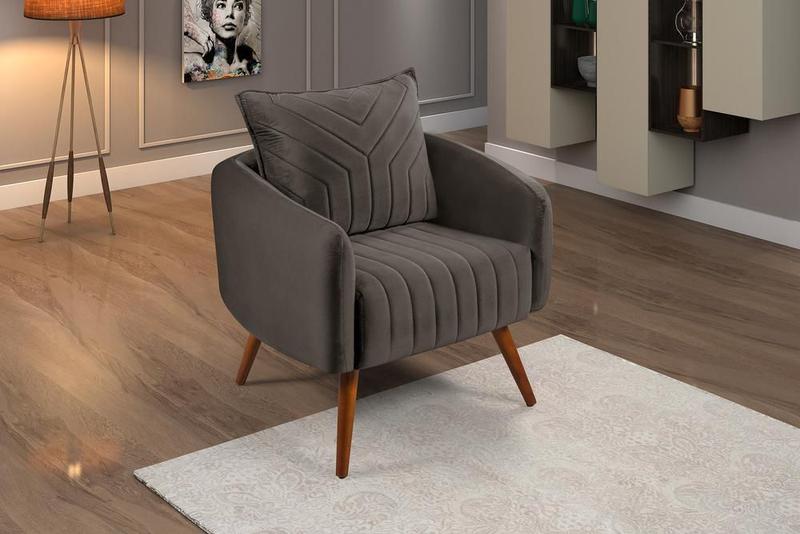 Poltrona Decorativa Marrom Sala Quarto Recepção Confortável - OUTLET ...