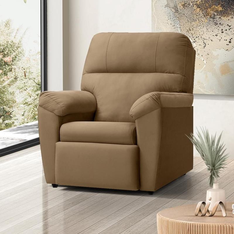 Poltrona Do Papai Reclinável Suede Bege Madrid Luapa Estofados ...