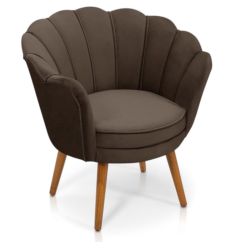 Poltrona Premium Decorativa Para Sala - Cor Marrom - Frausto ...