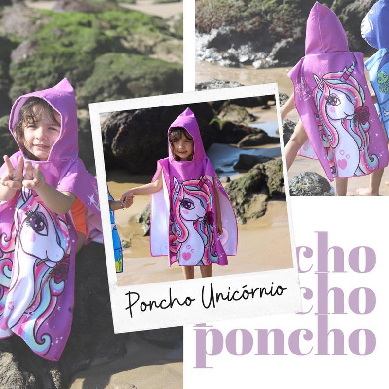 Poncho de Praia Infantil com Capuz Unicórnio - APPEL INDUSTRIAL LTDA ...