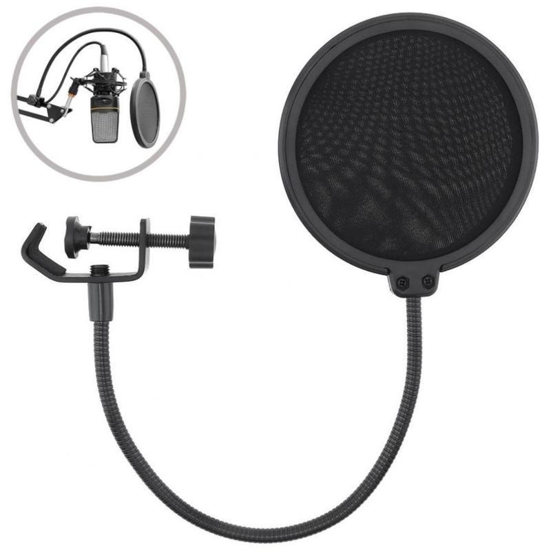 Pop Filter Para Microfone Anti Puff Filtro de Voz 15cm Universal Haste ...