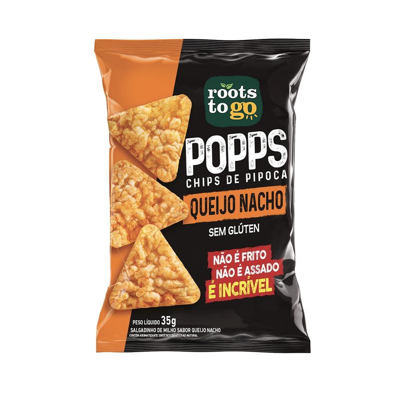 Popps Chips de Pipoca Sabor Queijo Nacho 35g - Roots To Go - Chips ...