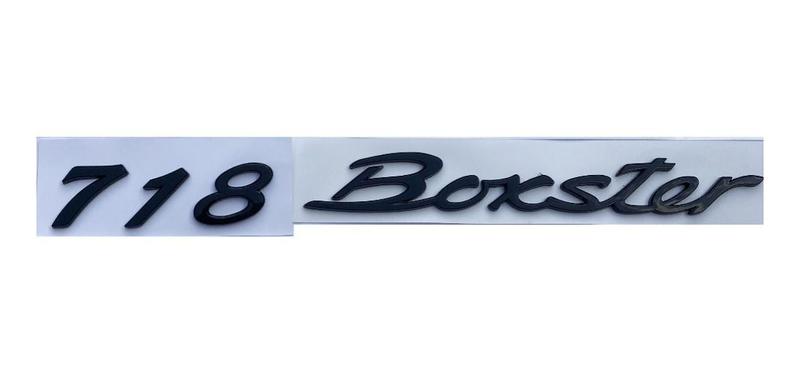 Porsche Emblema Kit 718 + Boxster Preto Brilhante - OEM - Emblemas ...