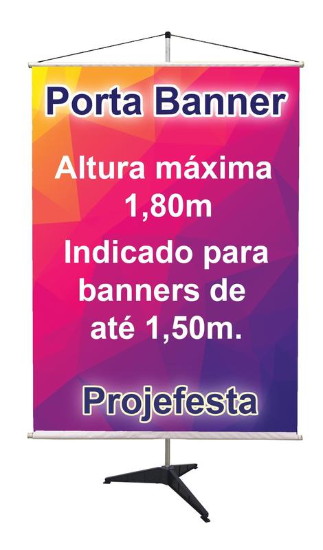 Porta Banner 1,80M Pedestal Suporte Alumino Base Desmontável - Full ...