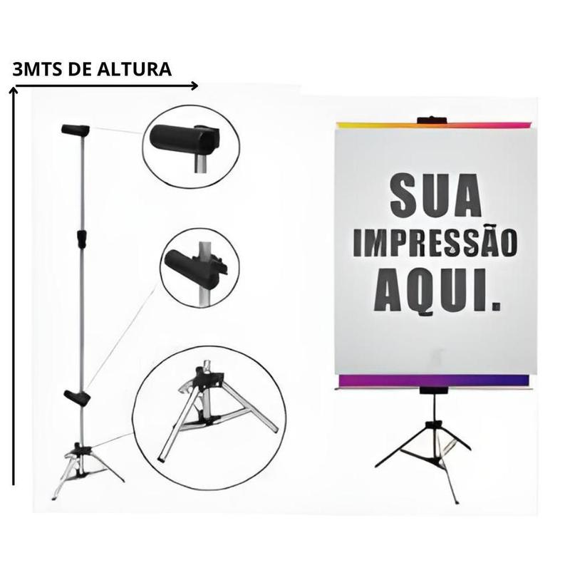 Porta Banner Fixo 3Mts Tripé Articulado Em Aluminio E Garras - Shope ...