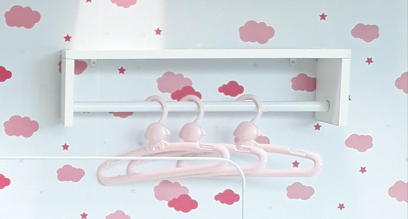 Porta cabide quarto de bebê menina MDF 15mm branco bordo pvc - Frimatec ...