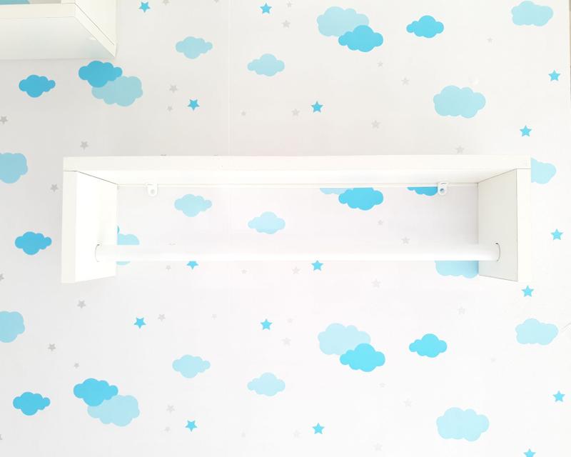 Porta cabide quarto de bebê menino mdf 15mm branco bordo de pvc ...