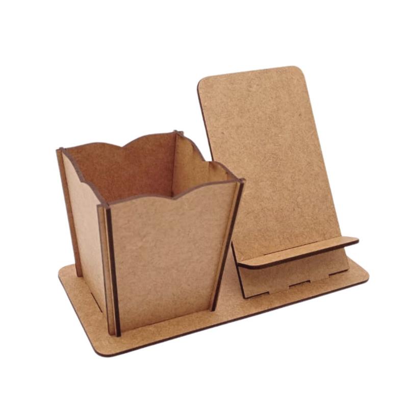 Porta Celular e Porta Lápis 19x13x9 - MDF Madeira - Universo do MDF ...