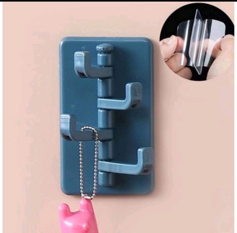 Porta chave /Gancho Adesivo Giratório com 4 Ganchos para parede - Saz ...