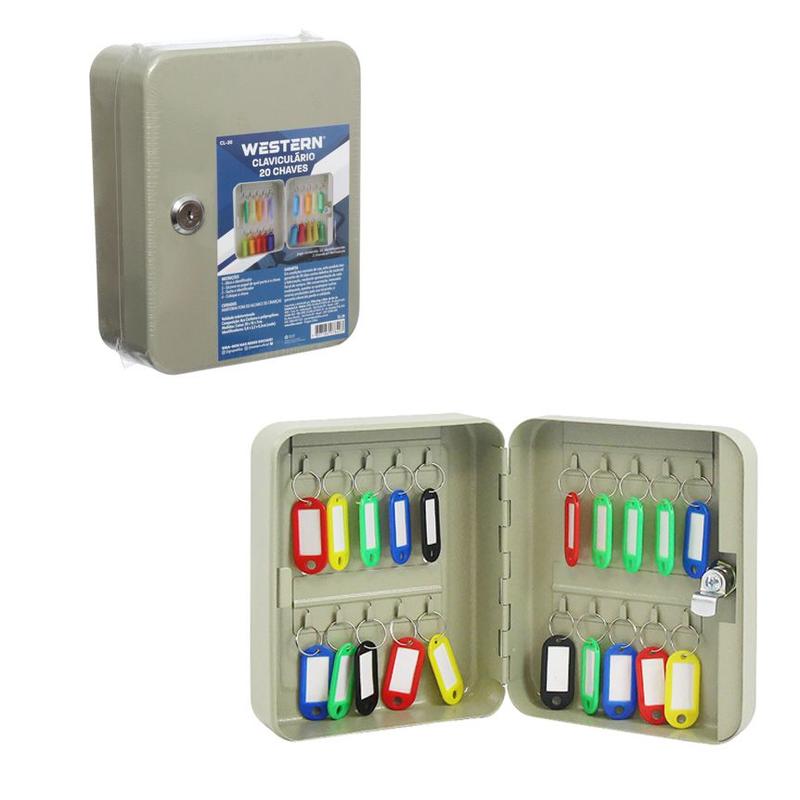 Porta Chaves Claviculário Para 20 Chaves Com Identificadores - Western ...