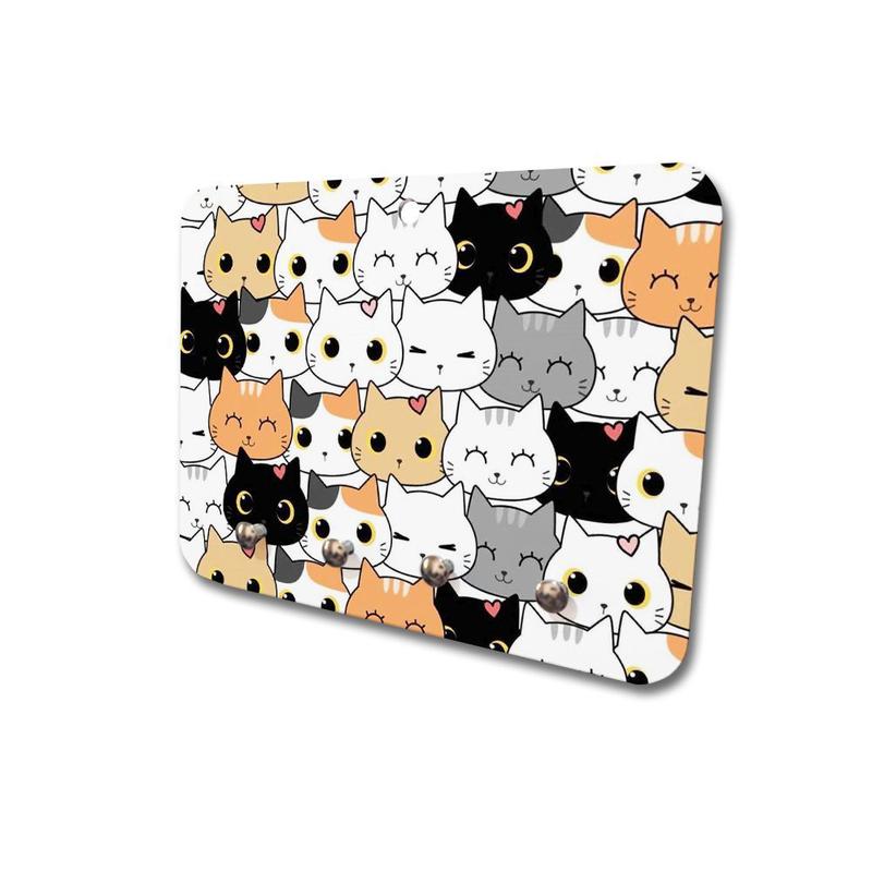 Porta Chaves MDF 4 Pinos Doodle Gatinhos Fofo - Polo Cat - Porta-Chaves ...