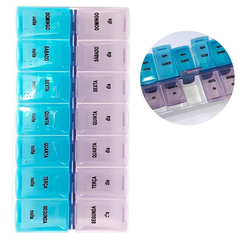 Porta comprimidos e cápsulas com 7 dias da semana DIA e NOITE - Porta ...