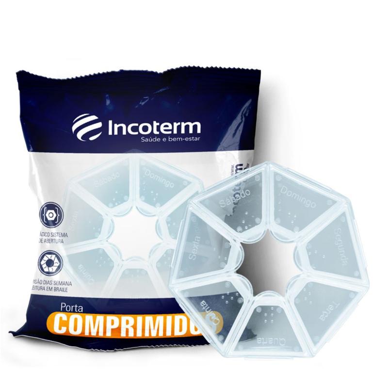 Porta comprimidos e cápsulas translúcido de uso diário e semanal com 7 ...