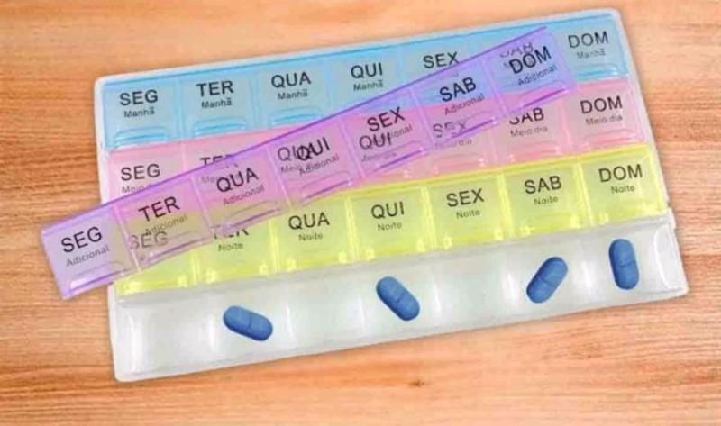 Porta Comprimidos Remédios Organizador Semanal Mensal com 28 Divisórias ...