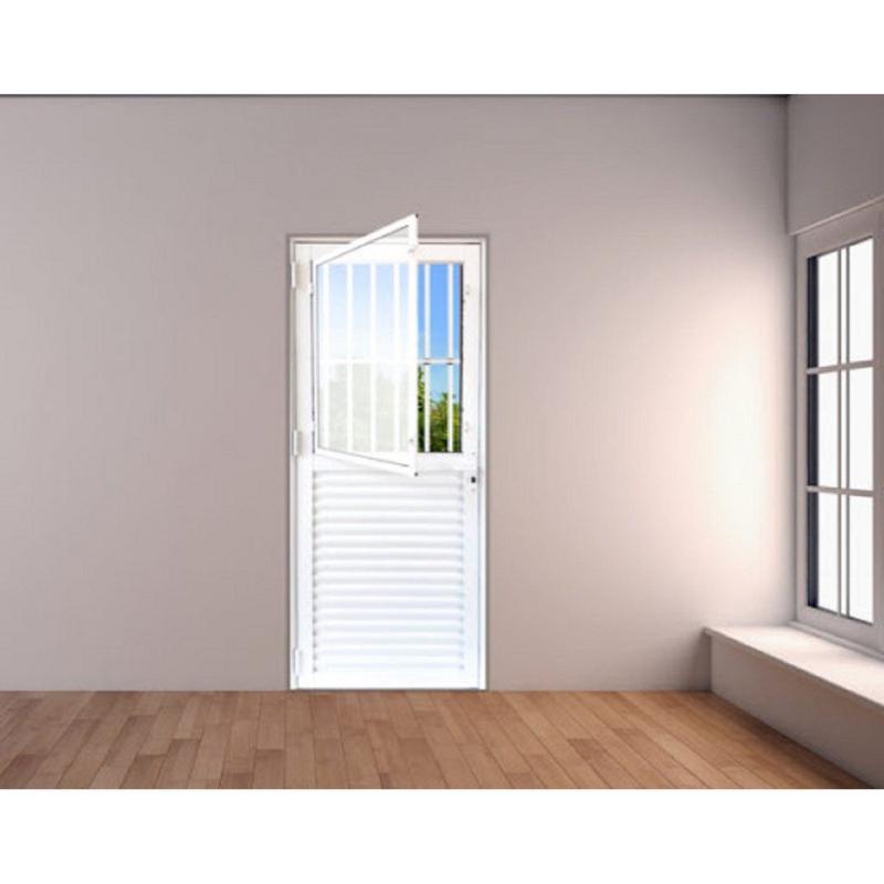 Porta de Alumínio Social com Postigo Aluminium 215 x 3,7 x 87,45cm ...