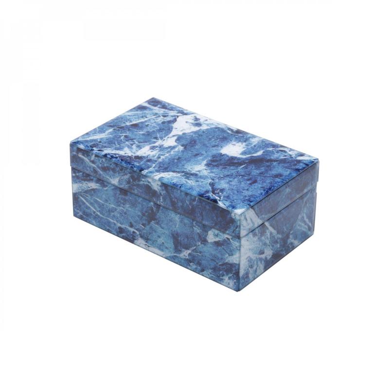 Porta Joias de Vidro Mármore L3909 Lyor Azul/Branco - Caixa / Porta ...