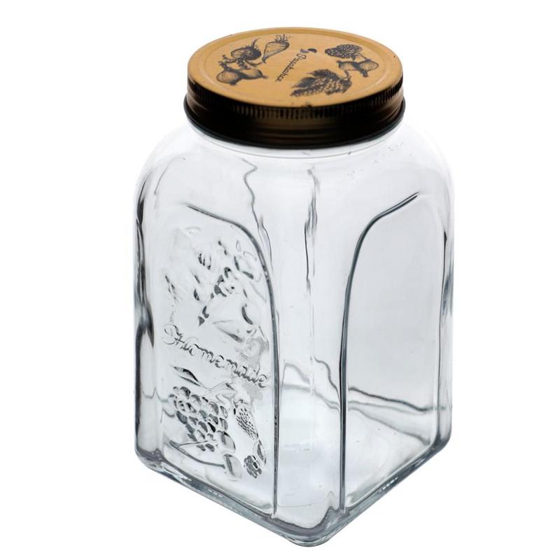 Porta mantimento Pasabahce Homemade em vidro com tampa metal - Porta ...