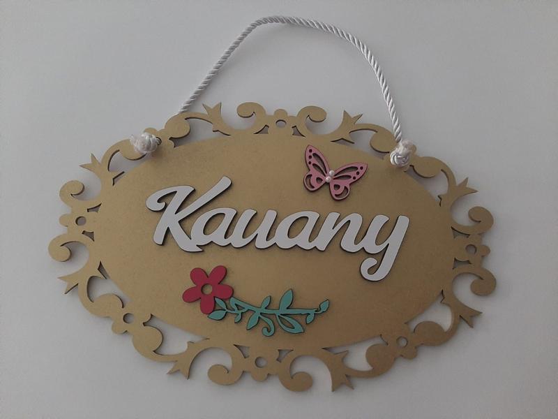 Porta Maternidade em MDF dourado personalizado - MIWL ART - Placa ...