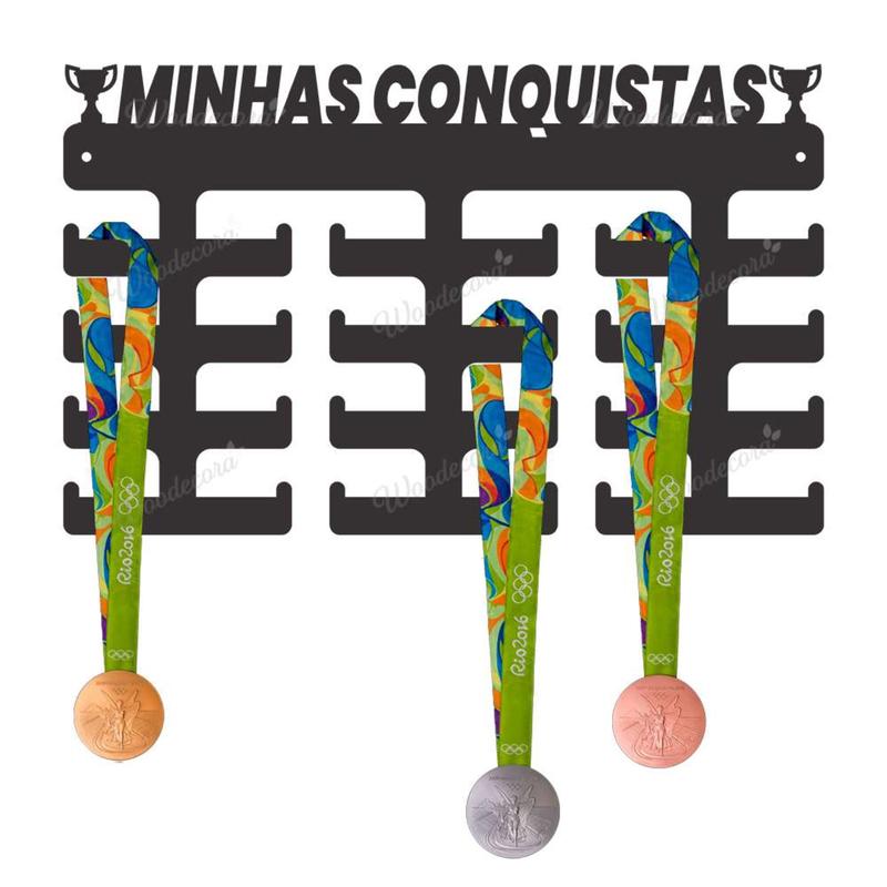 Porta Medalhas Minhas Conquistas - Woodecora - Porta Medalhas - Magazine Luiza