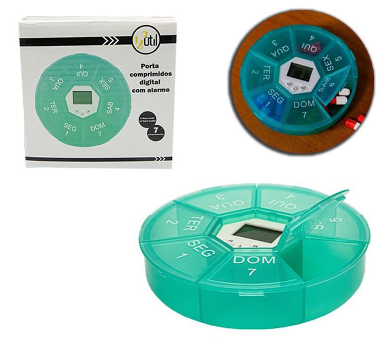 Porta Remédio Cápsula Comprimido Digital Alarme Programador - 123 Útil ...