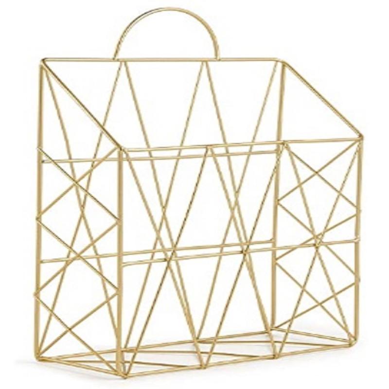 Porta-Revistas Em Metal Dourado - Mart 9 X 25 X 38 Cm - Porta-Revistas ...