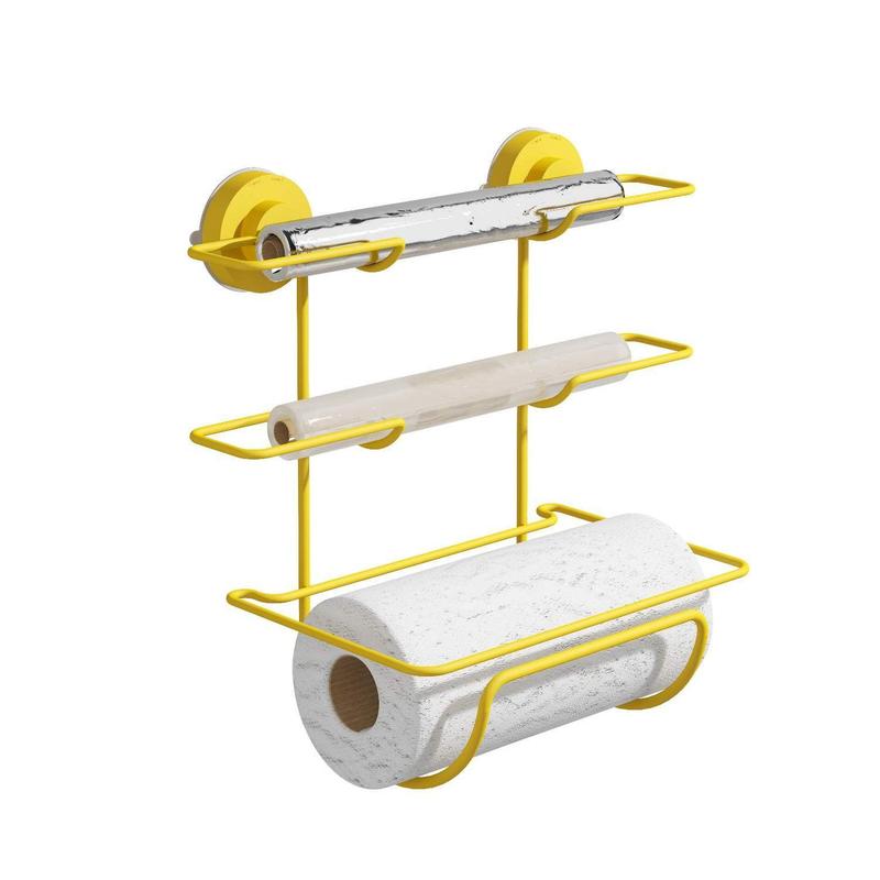 Porta Rolos Triplo Parede Fixa Click Domo House Amarelo - Porta Rolo ...