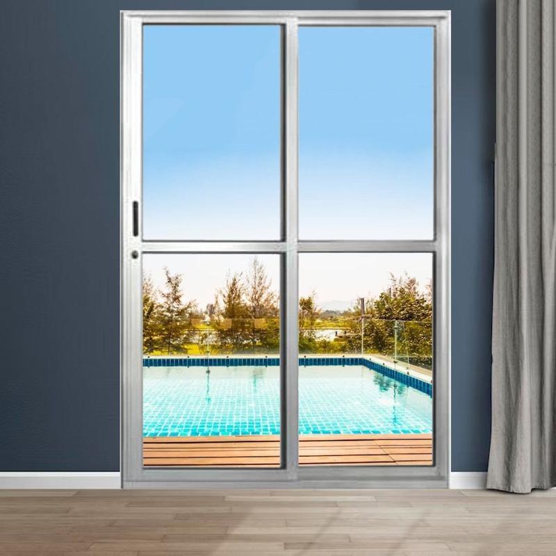 Porta Sacada de Alumínio 2 Folhas 210 x 150cm com Fechadura Linha 25 ...