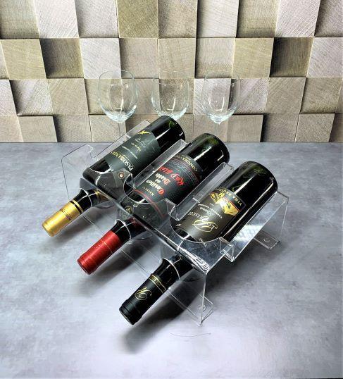 Porta vinhos em acrílico para 3 vinhos - Fábrica de Utilidades ...