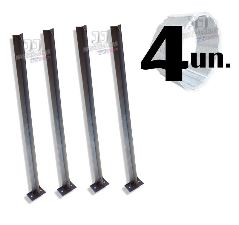 Poste Galvanizado para concertina 30cm base - 4 unid. - JJ - Concertina ...