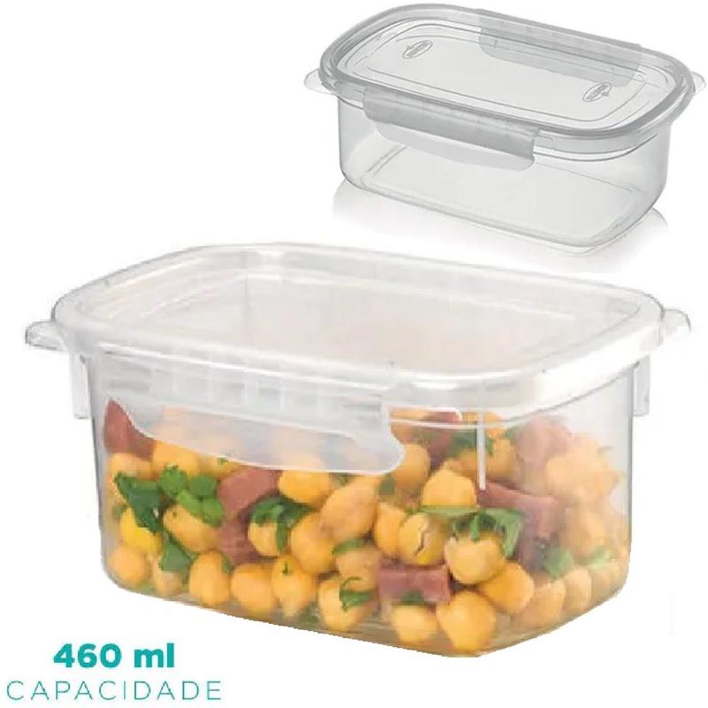 Pote com Travas 460ml Alimentos Marmita Freezer Microondas - Nitron ...