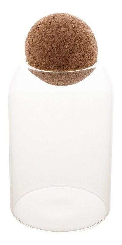 Pote De Vidro Borossilicato Com Tampa Bola em Cortiça 800ml Lyor - Pote ...