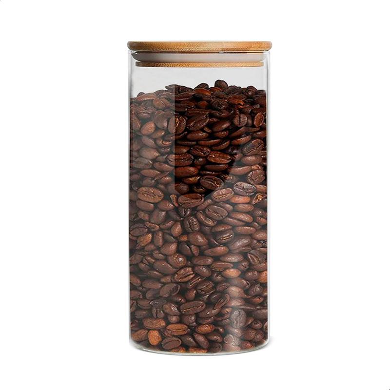 Pote de Vidro Hermético Tampa Bambu 800ml (Alto) - KTCH - Pote ...