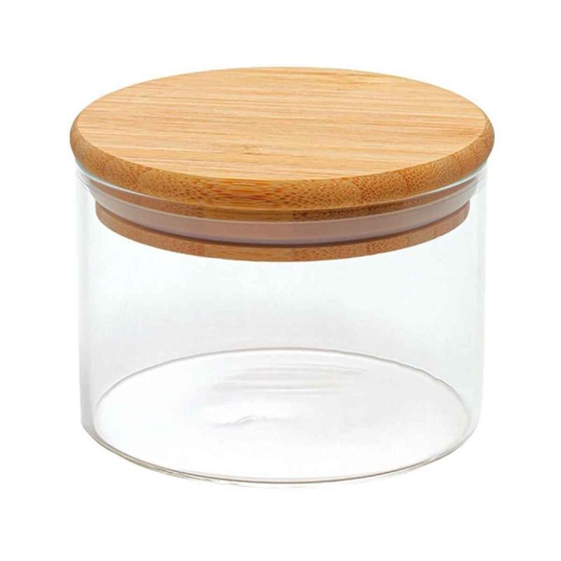 Pote Hermético 370mL Em Vidro Borossilicato E Tampa Bambu Mimo Style ...