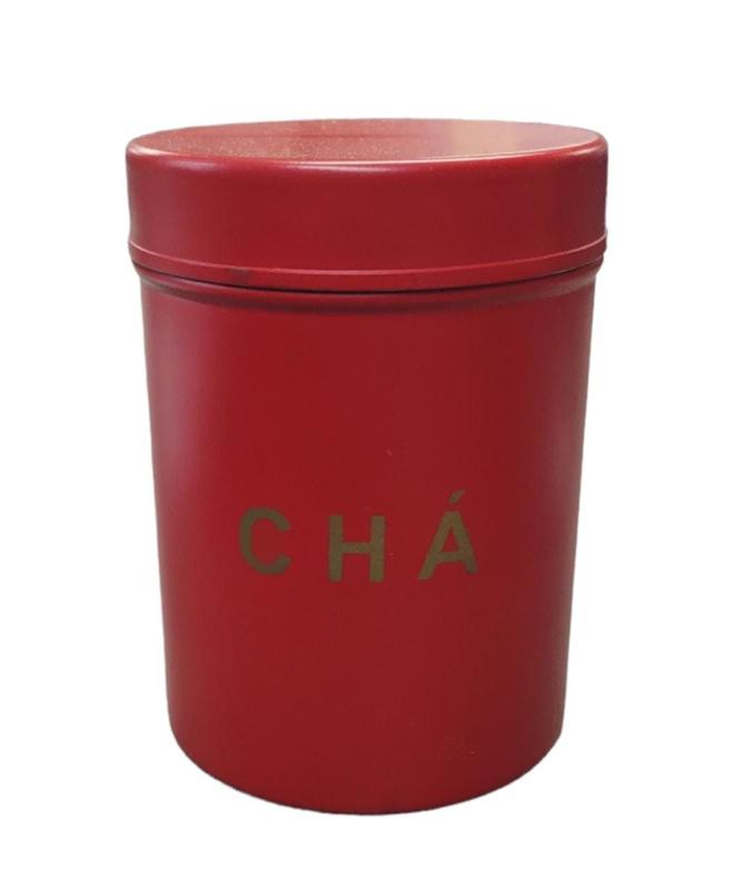 Pote para chá 0,8l inox vermelho 9,5x12,5cm attuale - PLASVALE - Pote ...