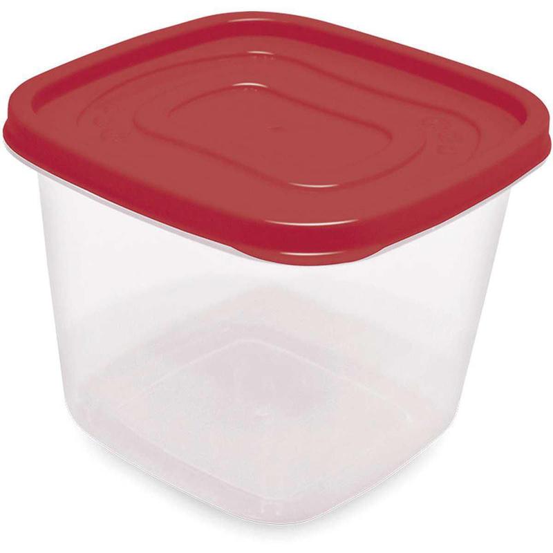 Pote Plástico Clic Pote Quadrado Vermelho 1,2L - Planeta Brinquedos ...