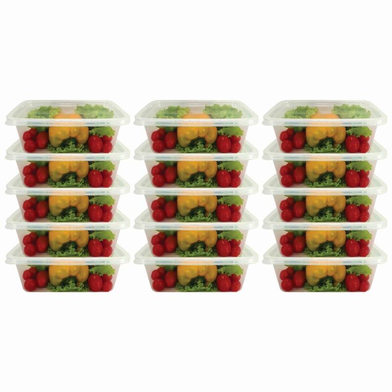 Pote Plástico Retangular REF008 1500ml Kit com 15 Unidades - Alvini ...