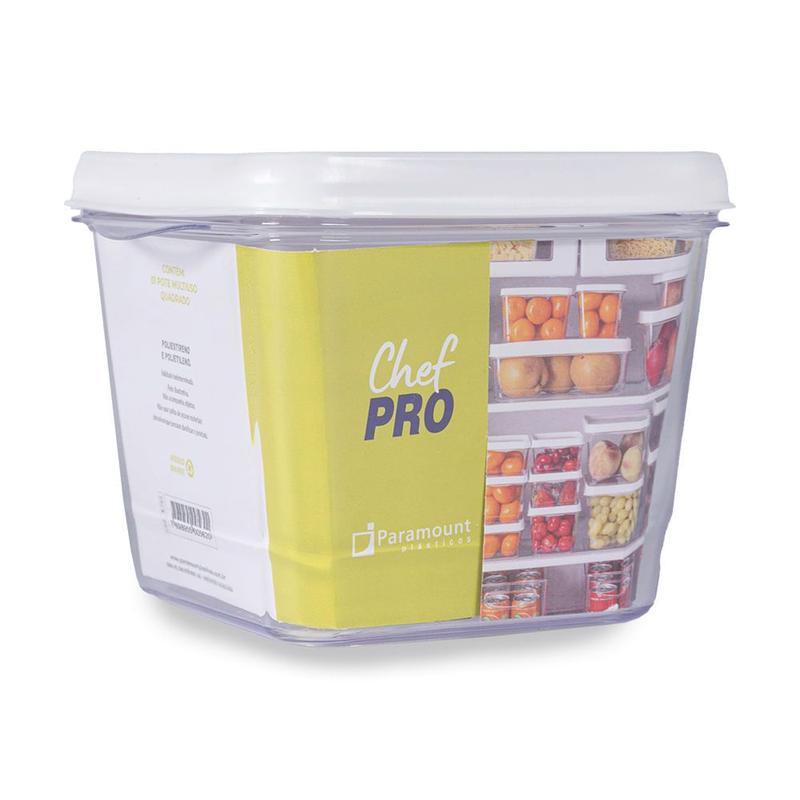 Pote Quadrado 1,910 Lts Mutiuso Chef Pro Paramount - Pote - Magazine Luiza