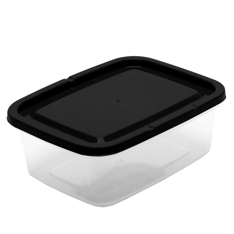 Pote Quadrado Plástico 1500ml Transparente com Tampa Colorida Alta ...