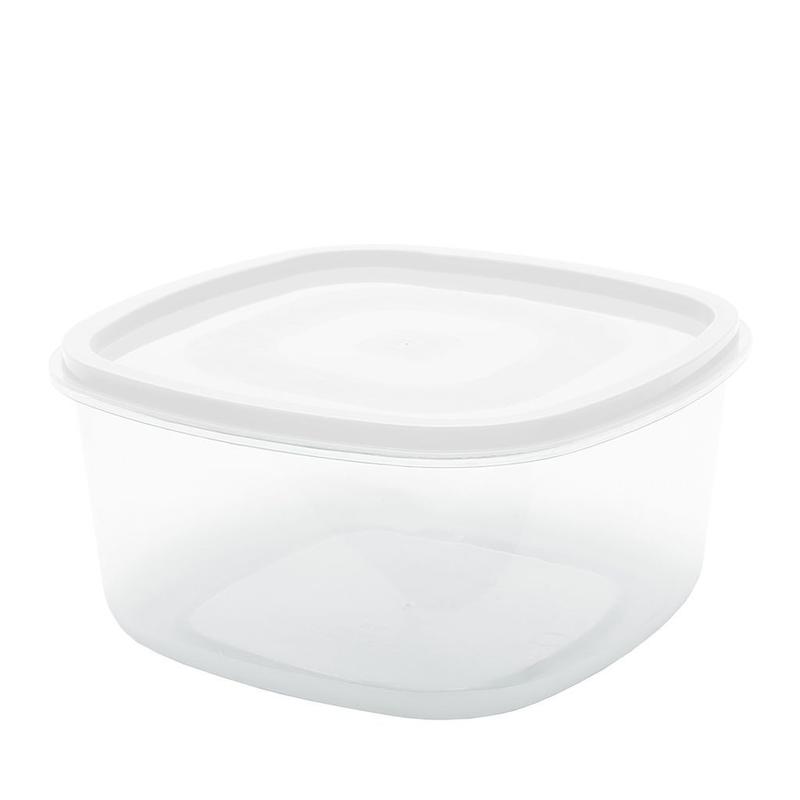 Pote Quadrado Plástico Com Tampa 1,800l Grande Transparente com Tampa ...
