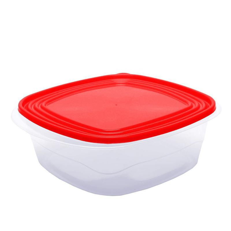 Pote Quadrado Plástico Com Tampa e Abas 3,1l Grande Transparente Livre ...