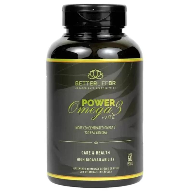 Power Ômega 3 com Vitamina E com 60 Cápsulas - BETTERLIFE - Ômega 3 ...