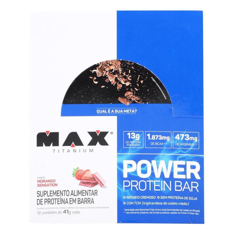 Power Protein Bar Max Titanium- 12 Un De 41g - Barra de Proteína ...