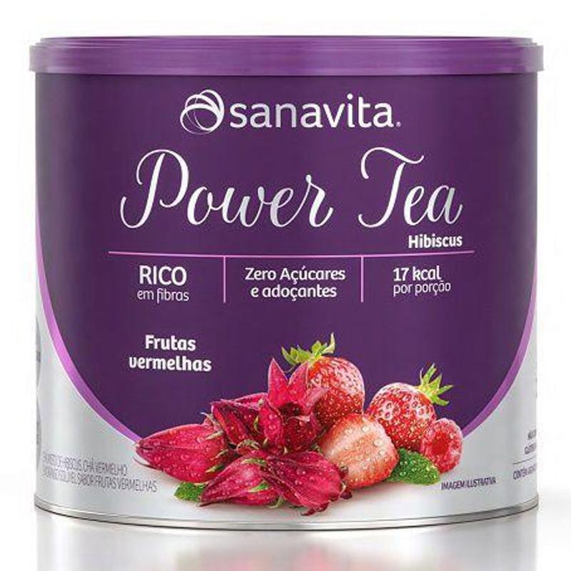 Power Tea Hibiscus - Sanavita - Sabor Frutas vermelhas - 200g ...