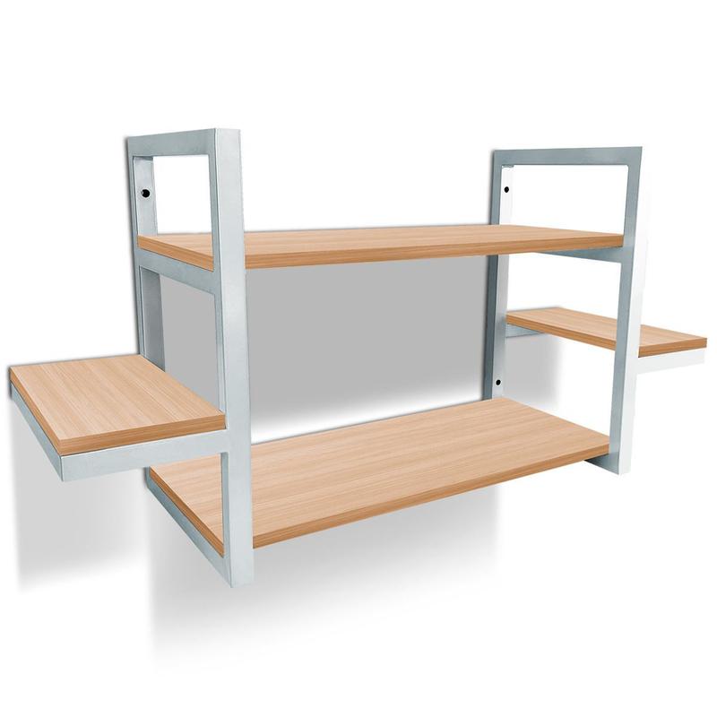 Prateleira Dupla Cali Nicho De Parede Design Industrial Branca/Jade ...