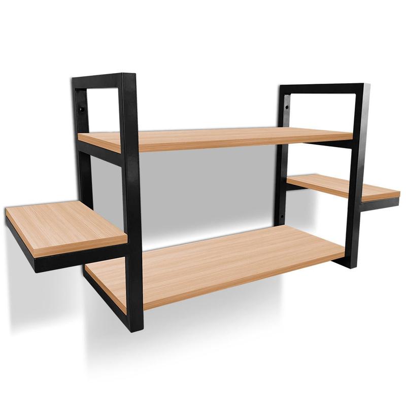 Prateleira Dupla Cali Nicho De Parede Design Industrial Preta/Jade ...